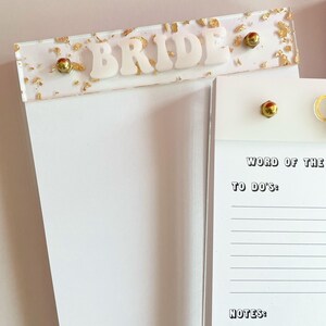Bride Acrylic To-do List Notepad for Daily Planning L Gift for Bride L Bride Stationary ...
