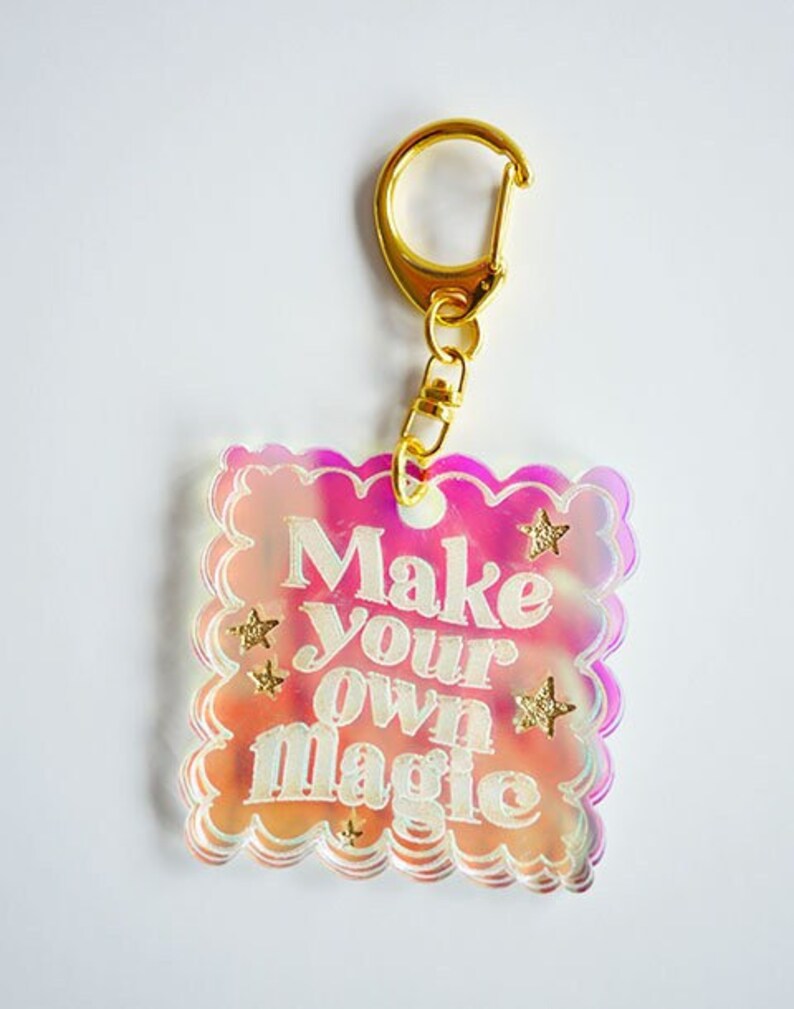Make Your Own Magic Iridescent Acrylic Keychain I Magical Keychain I ...