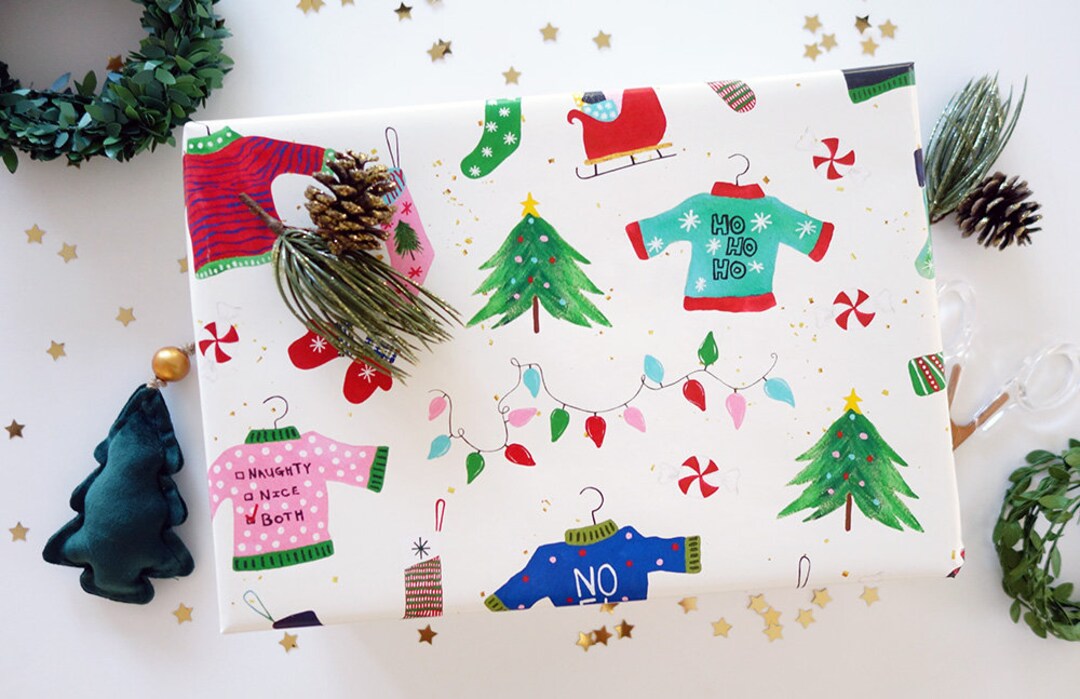 Christmas Sweater Gift Wrap, Christmas Wrapping Paper, Christmas ...