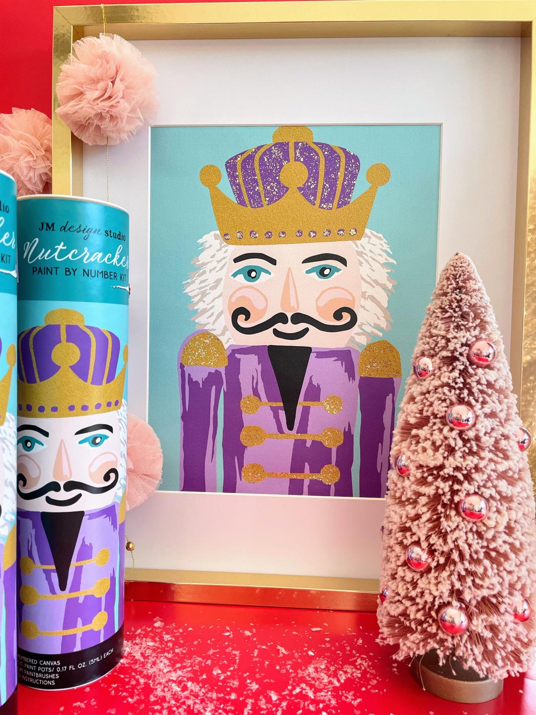 Purple and Aqua Nutcracker Paint by Number Kit, DIY Paint Kit With ...