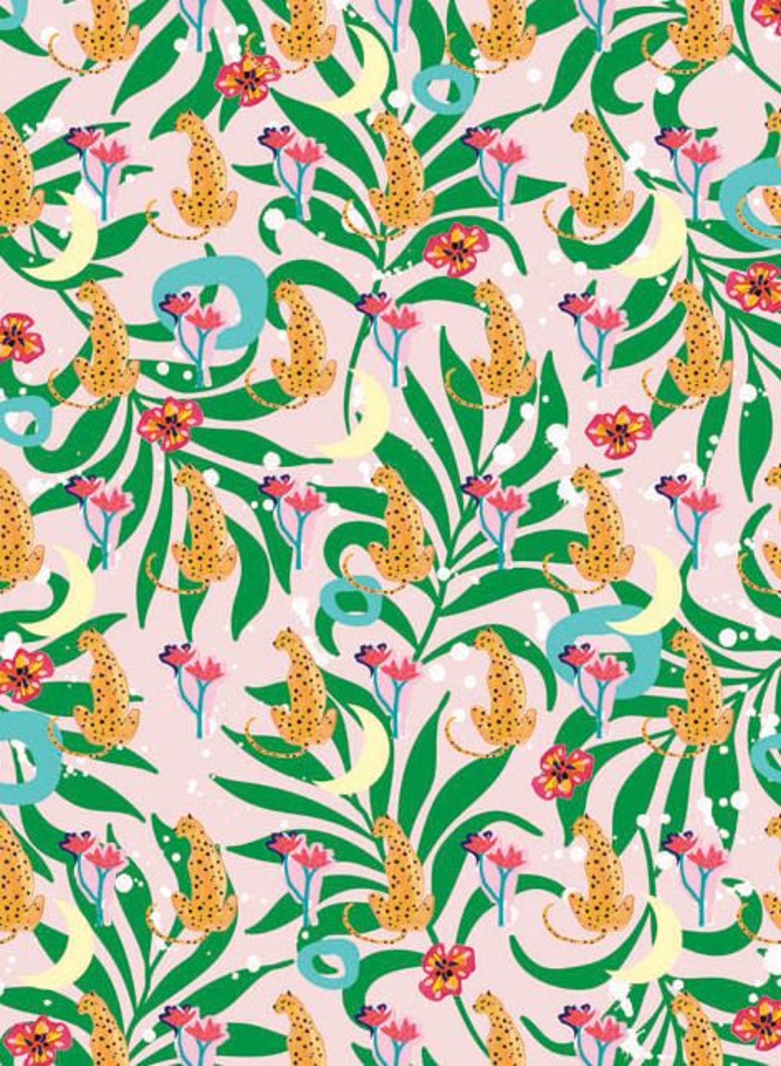 Gift Wrap Wrapping Paper Cheetah Gift Wrap Jungle Wrapping | Etsy