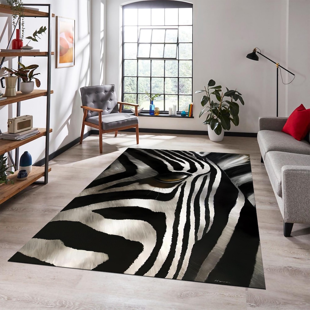 Zebra Pattern Rug,animal Pattern Rug,modern Rug,aesthetic Rug,colorful ...