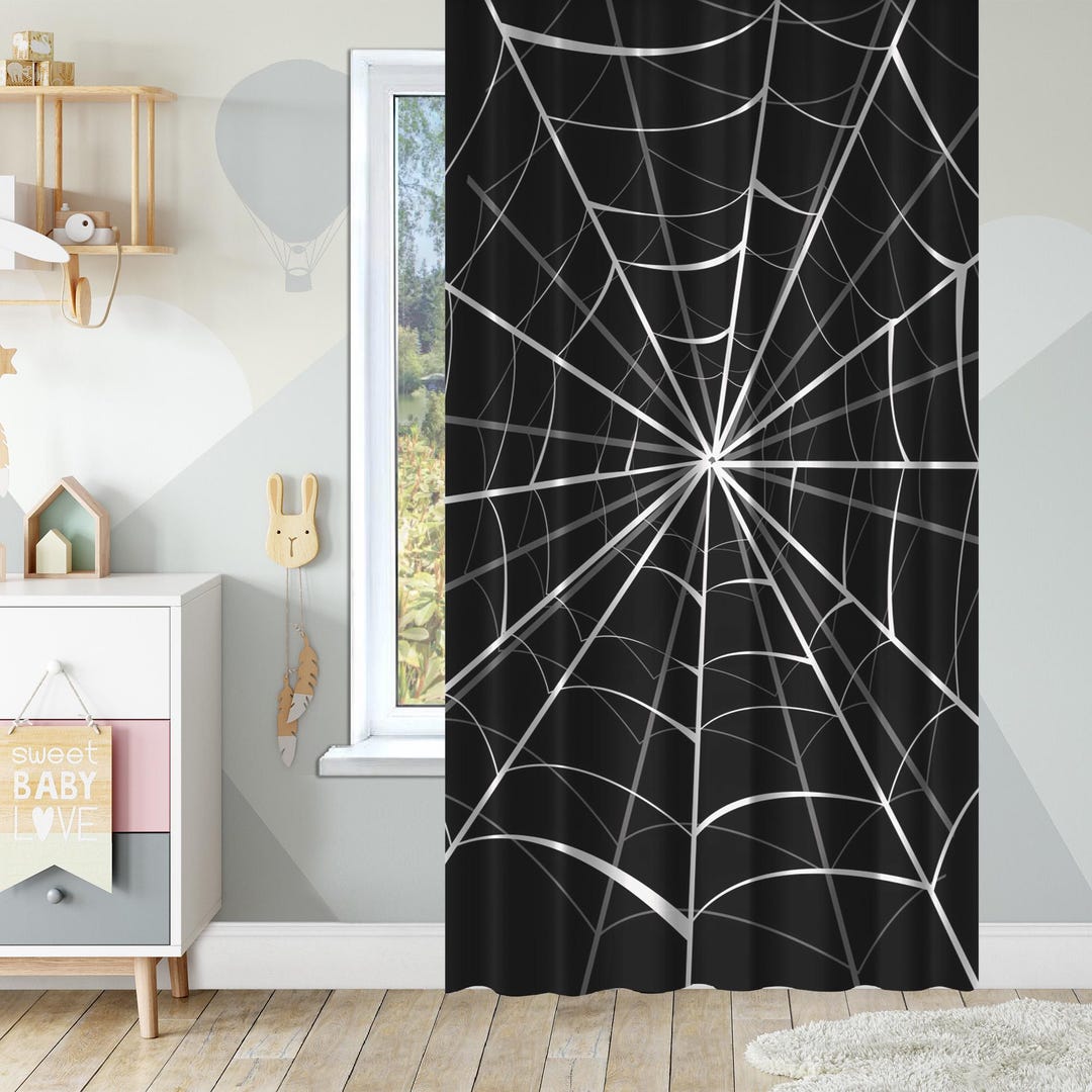 Spider Web Curtain,cobweb Curtain,kidsroom Curtain,spiderman Fan Decor ...