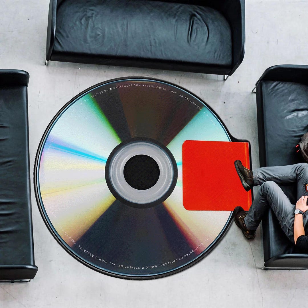 Music Inspired Album CD Rug, Music Rug,music Decor,kanye West CD Rug ...