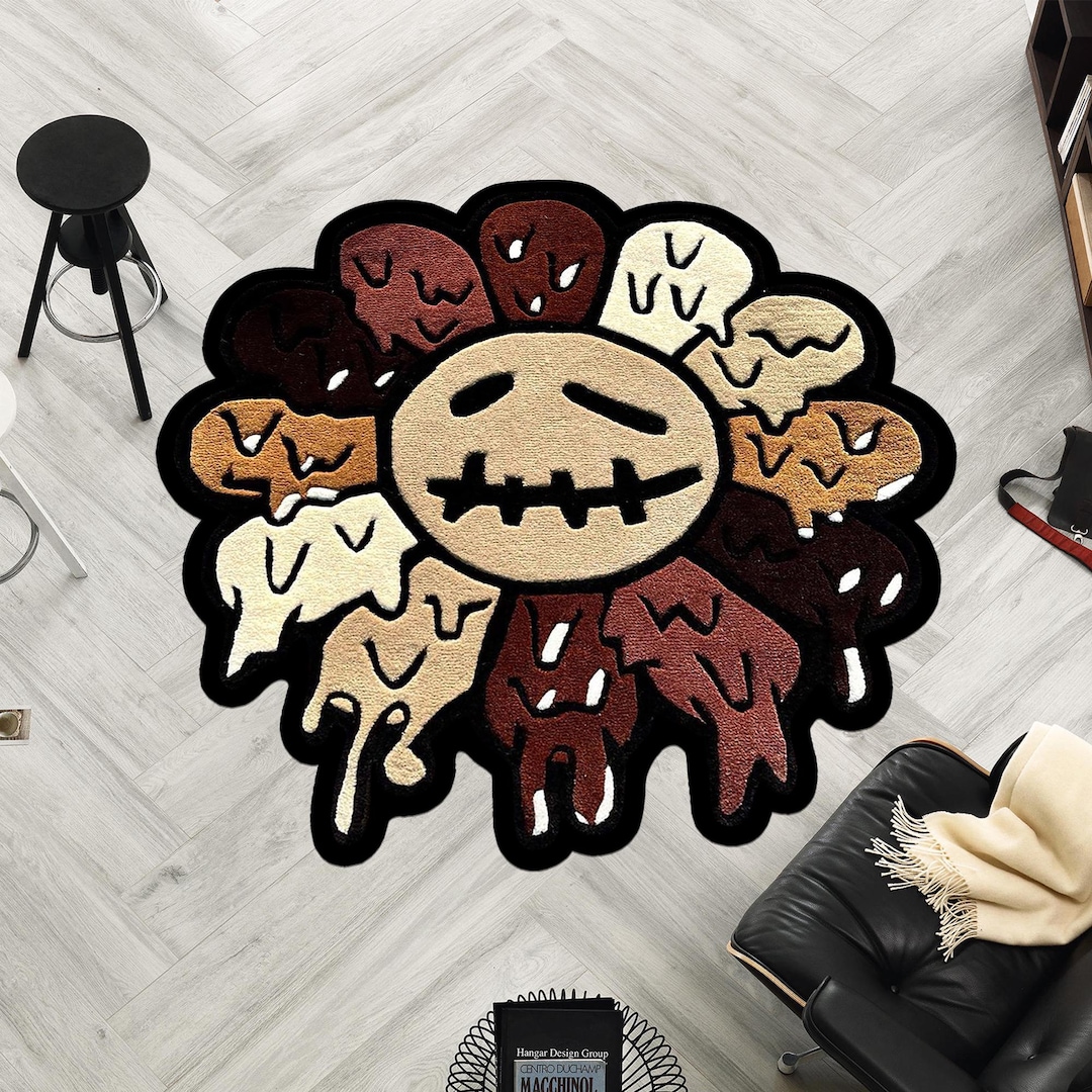 Melted Rug, Murakami Rug, Takashi Murakami Flower Rug, Takashi Smiley ...