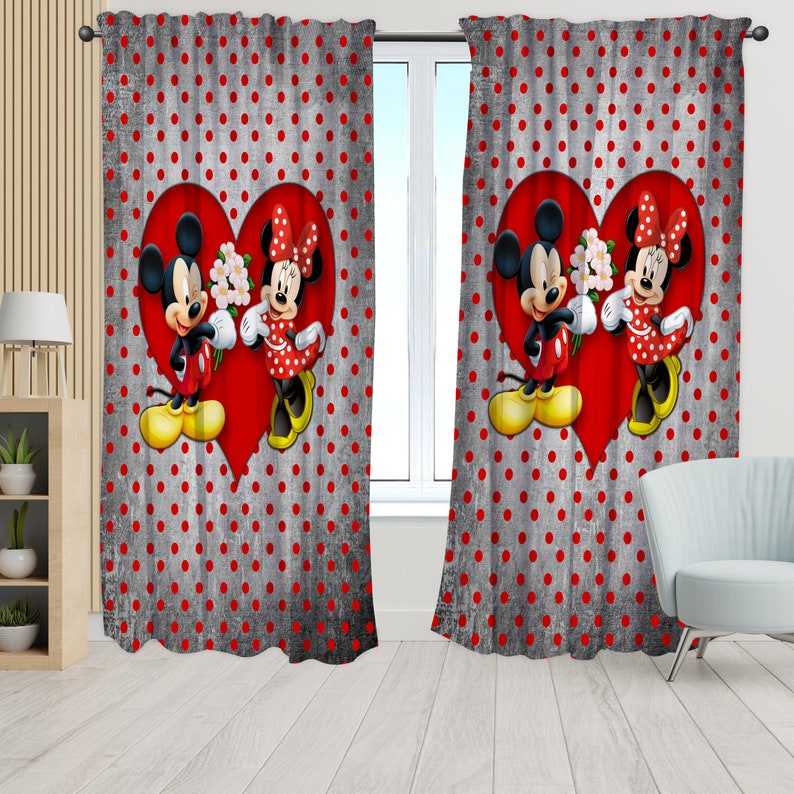 Mickey Mouse Curtain, Minnie Mouse, Custom Curtain, Baby Room Curtain ...