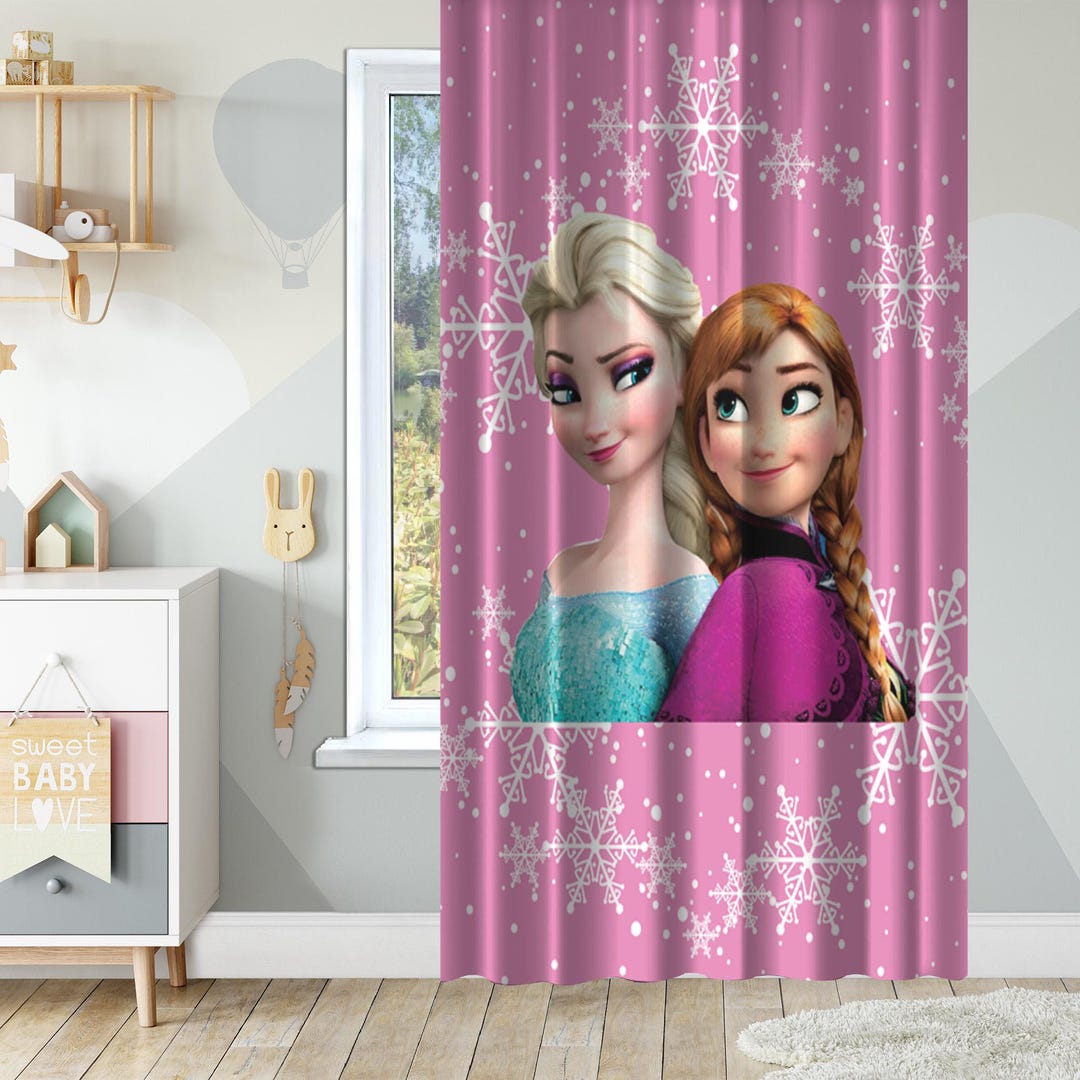 Pink Elsa Curtain,girlroom Decor,elsa Curtain,frozen Curtainr,window ...
