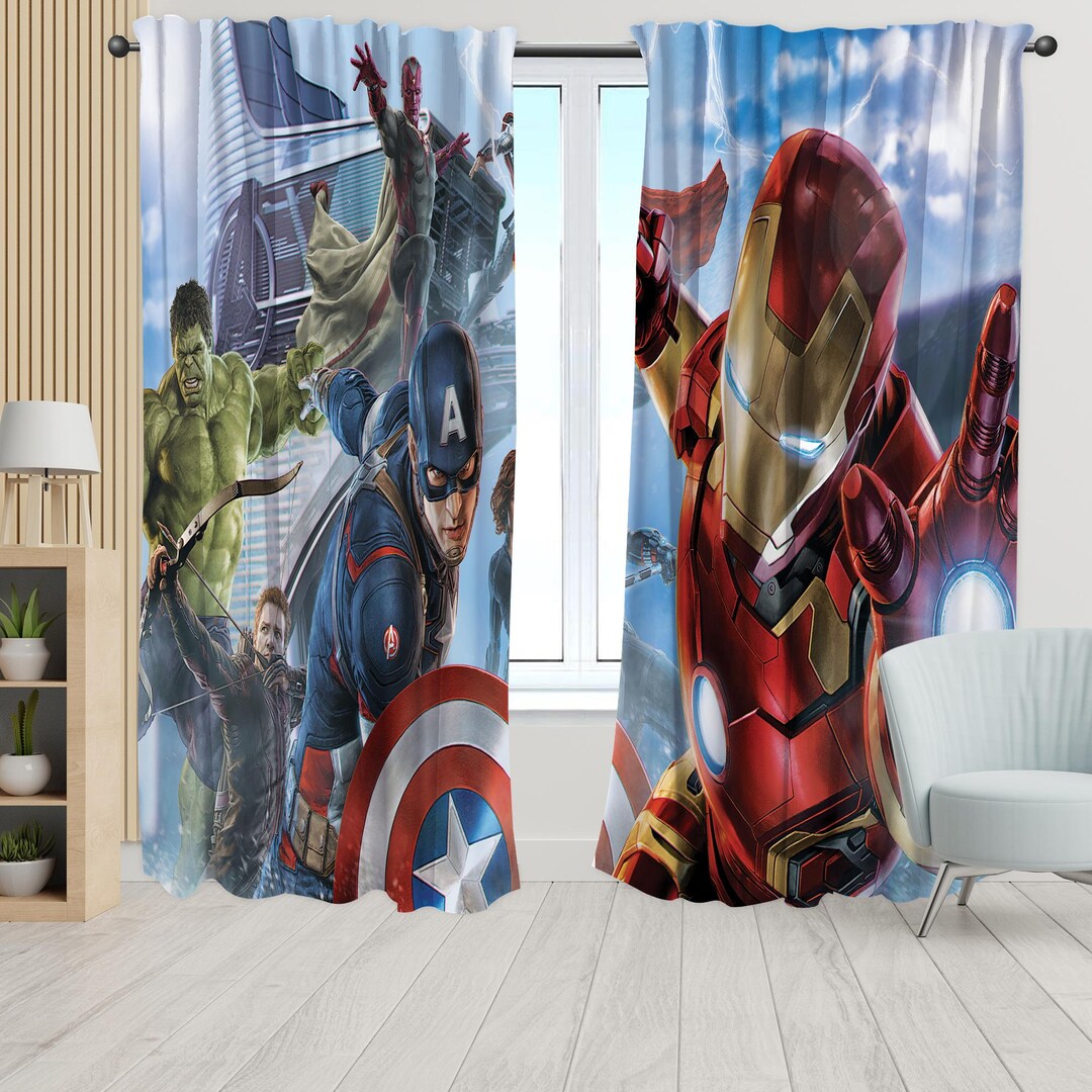 Superhero Curtain,ironman Captainamerica,gift for Curtain Decor ...