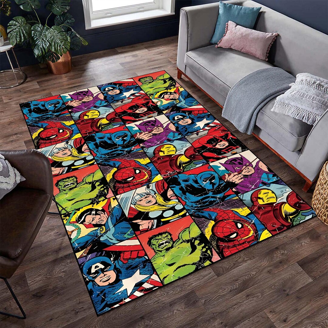 Marvel Characters Rug,avengers Rug,superheros Rug,fantastic Rug,movie ...