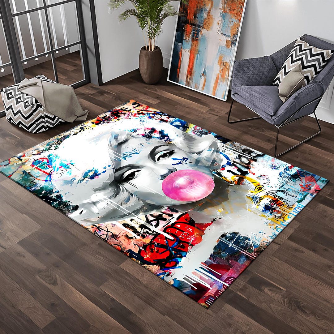 Marilyn Rug,pop Art Rug,colorful Art Rug,women Rug,unique Rug,cool Rugs ...