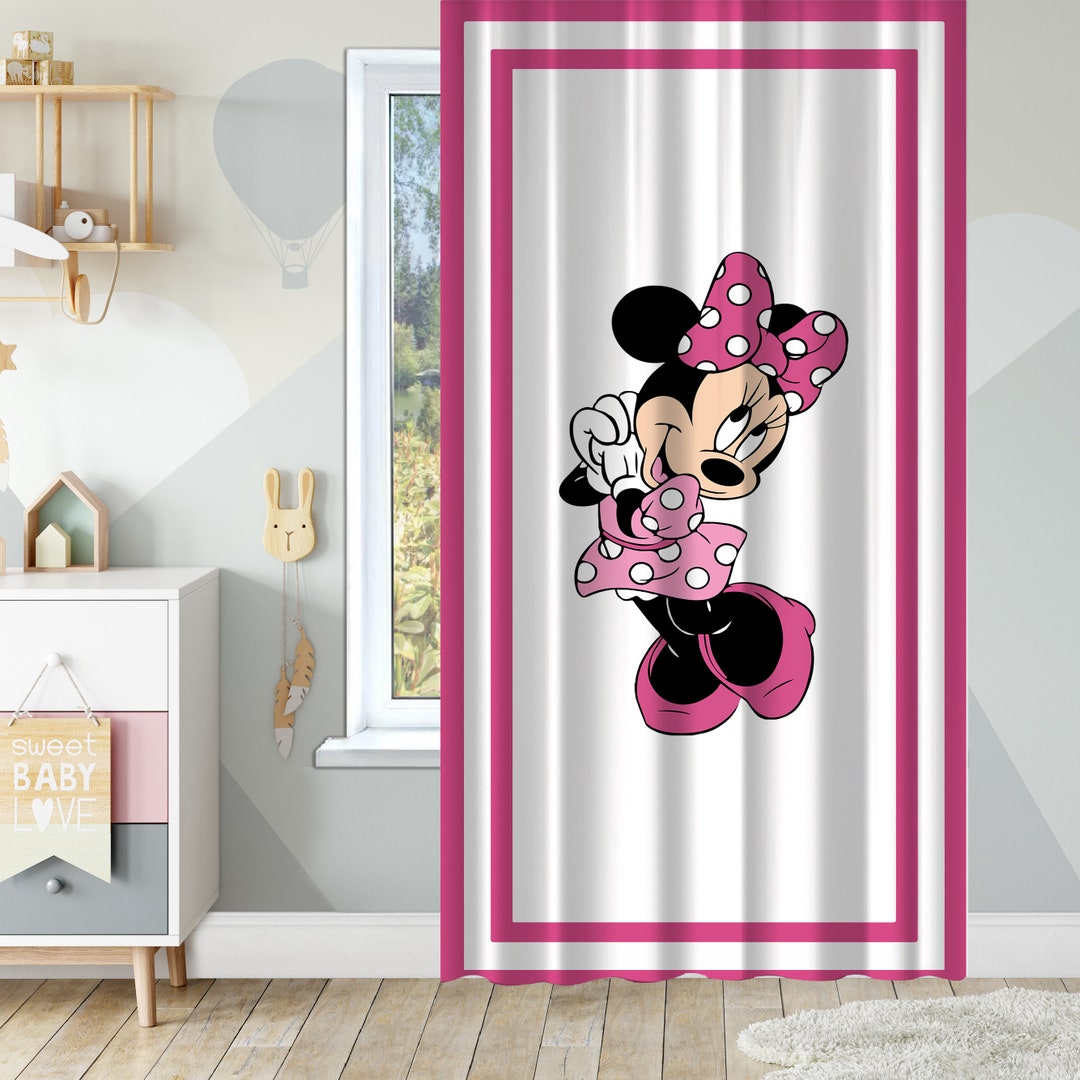 Minnie Mouse,pink White Curtain,custom Minnie Curtain,baby Room Curtain ...