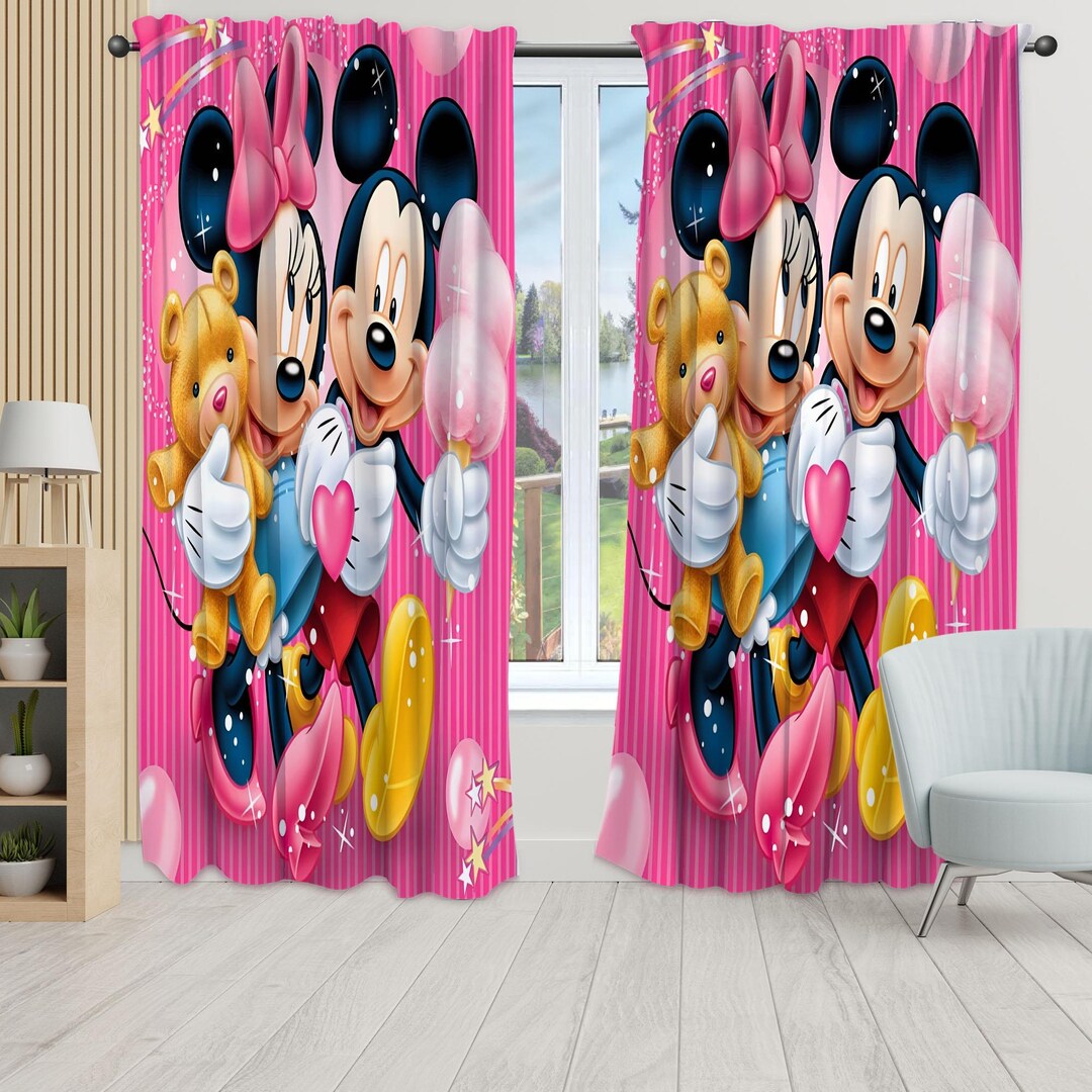 Mickey and Minnie Mouse Curtain, Baby Room Decor, Custom Colorful ...