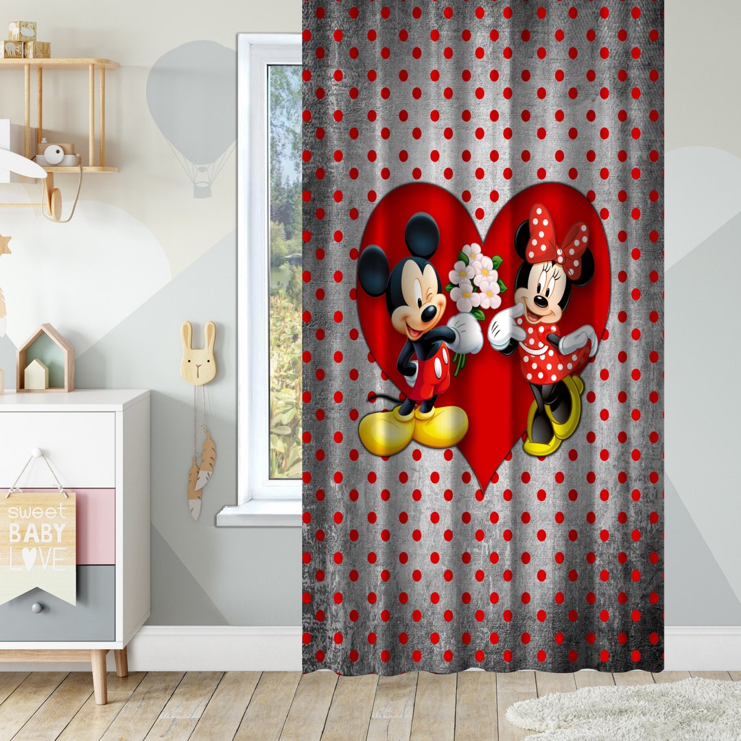 Mickey Mouse Curtain, Minnie Mouse, Custom Curtain, Baby Room Curtain ...