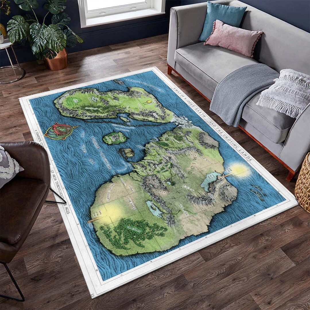 A Map of Middle Earth Rug, Map Rug, Cool Rugs, Popular Rug, Fantastic ...