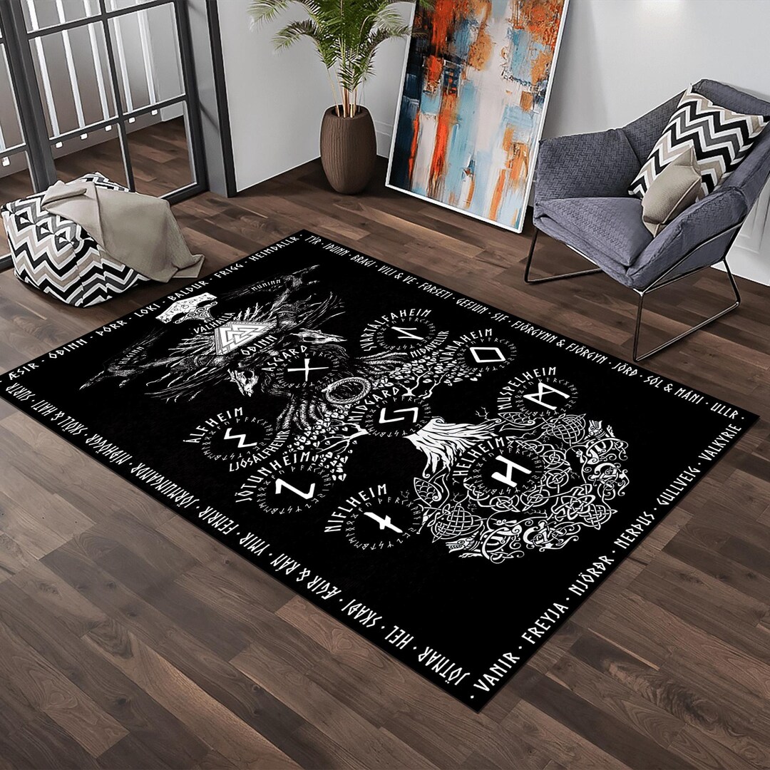 Viking Rug,valhalla Rug,odin Rug,norse Mythology Rug,asgard Rug,viking ...
