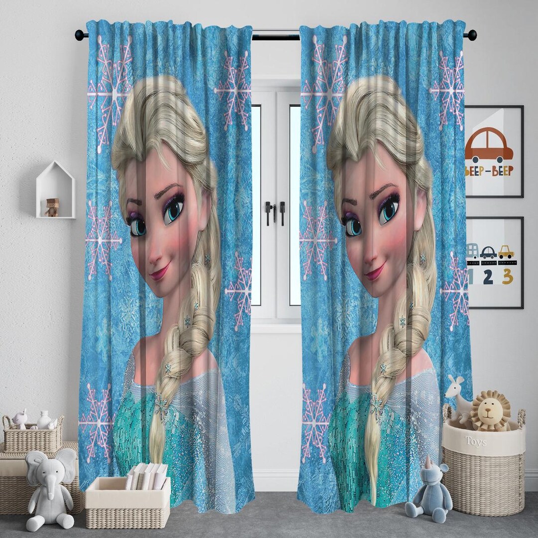 Elsa Curtain,girlroom Decor,elsa Curtain,frozen Curtainr,window Curtain ...