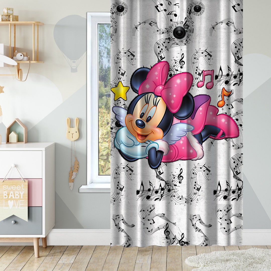 Minnie Mouse Curtain: Girl's Room Decor, Custom Polyester Curtain - Etsy