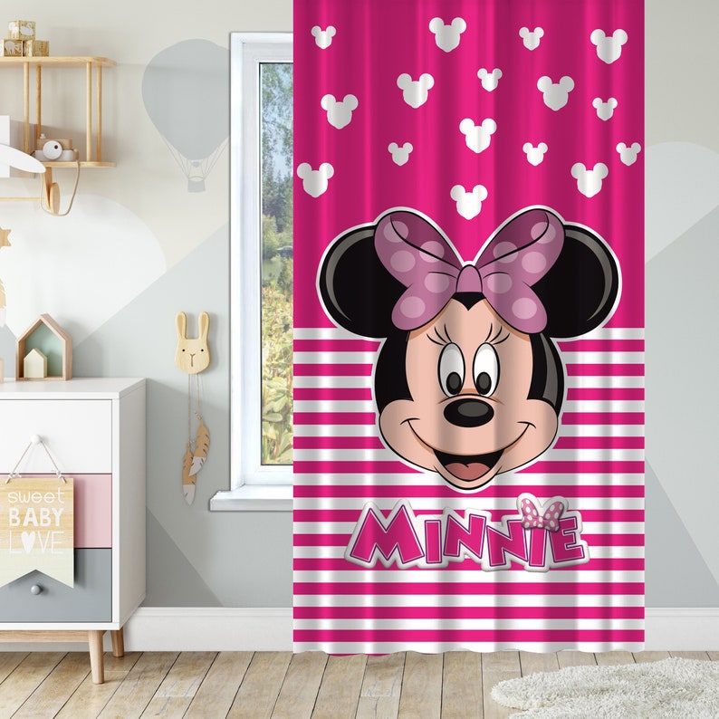 Minnie Mouse,pink Curtain,custom Minnie Curtain,baby Room Curtain ...