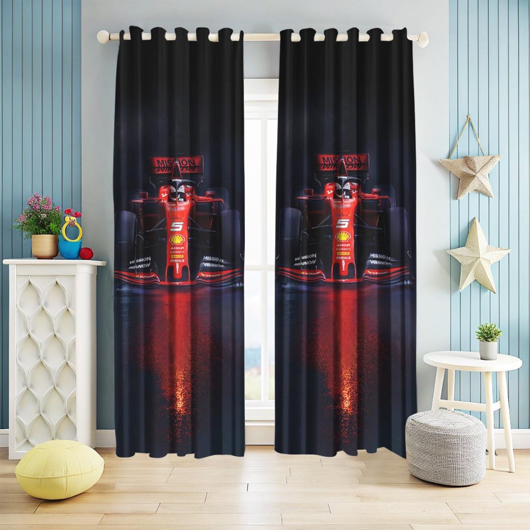 F1 Racing Car Curtain,sport Curtain,f1 Decor,personalize Popular ...