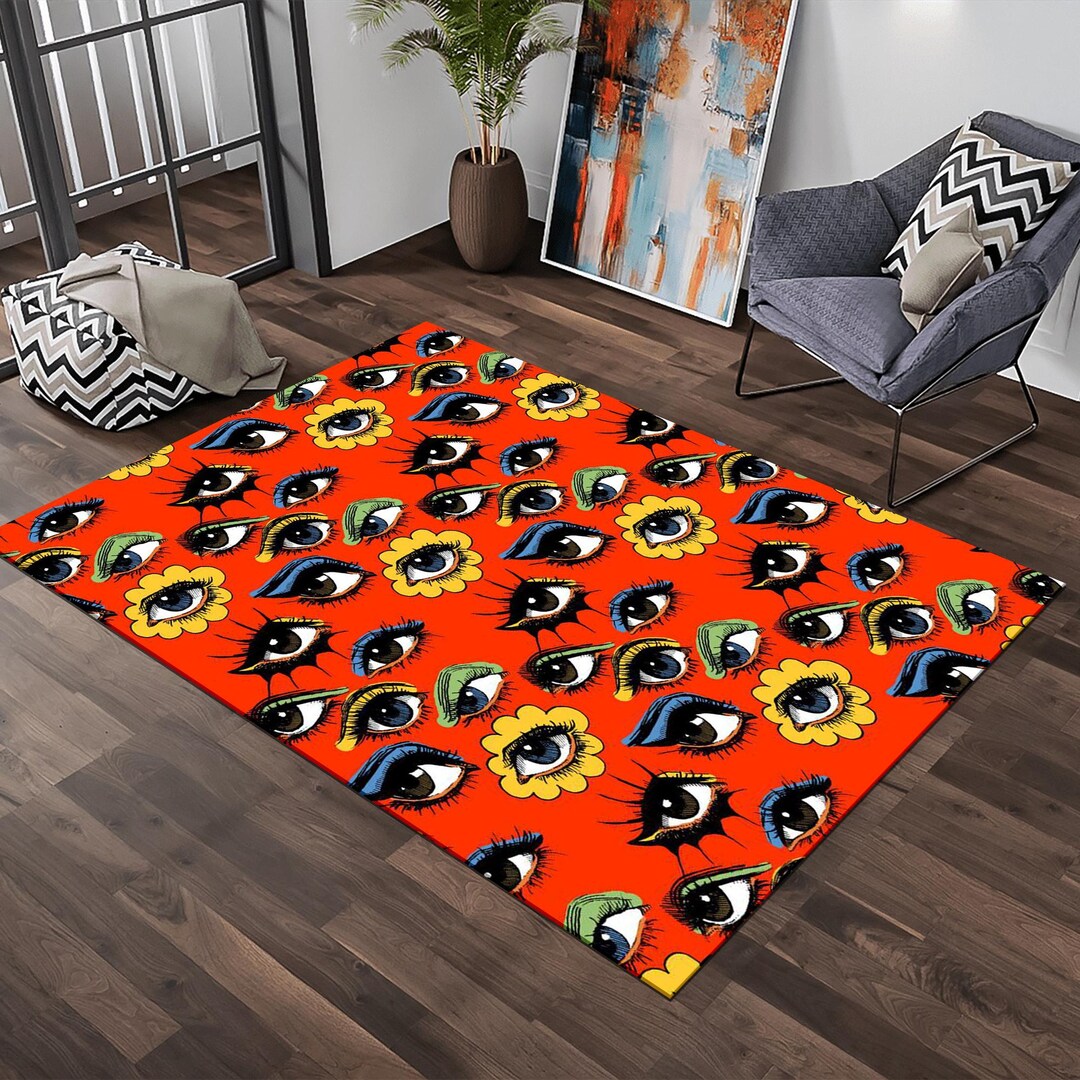 Red Eyes Rug: Horror Art Gothic Decor, Custom Rug - Etsy