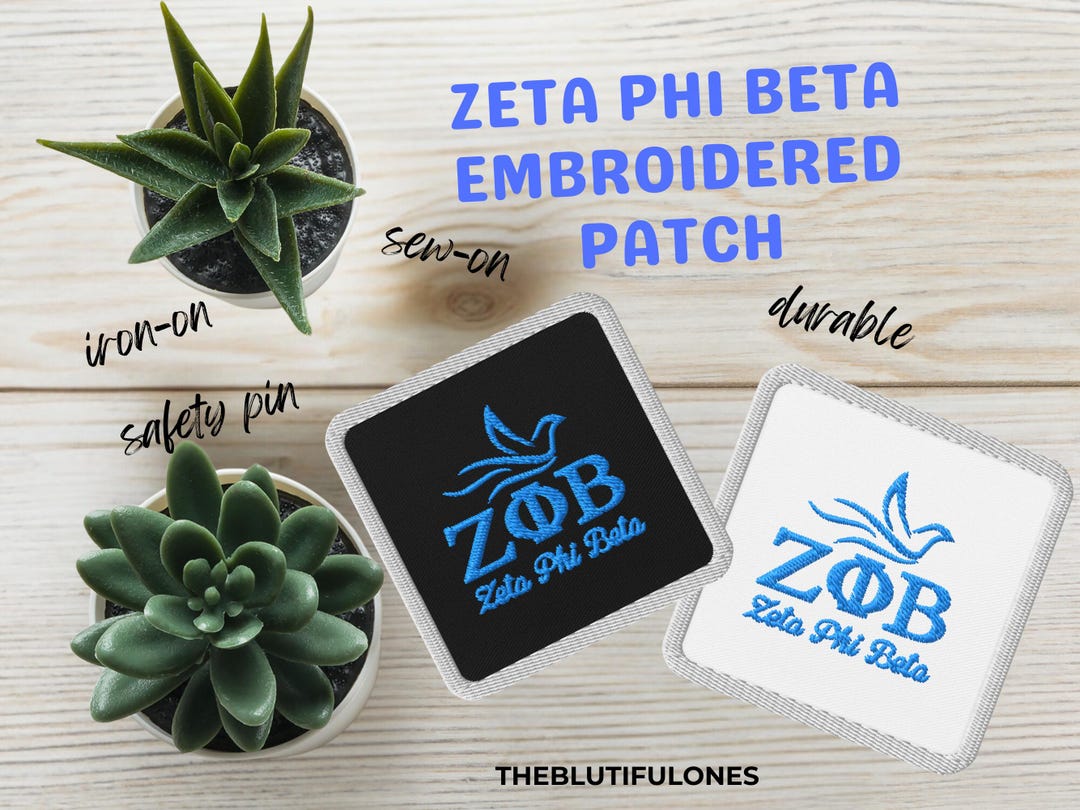 Zeta Phi Beta Embroidered Patches, Square Patch, Patch for Backpack ...