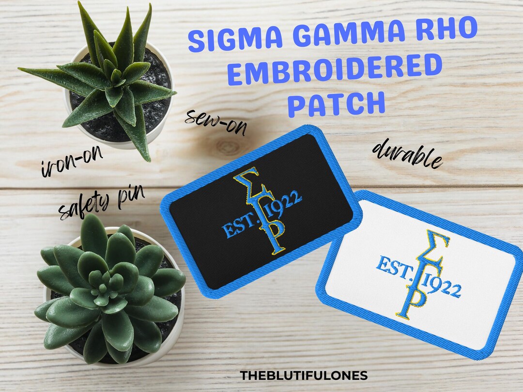 Sigma Gamma Rho Embroidered Patches, Rectangle Patch, Patch for ...