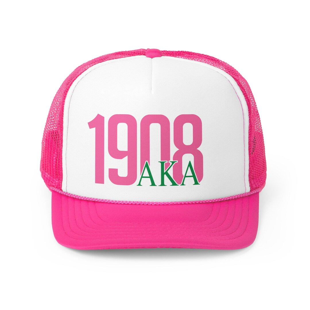 Alpha Kappa Alpha Trucker Caps, AKA, Pink and Green, Vacation Hat ...