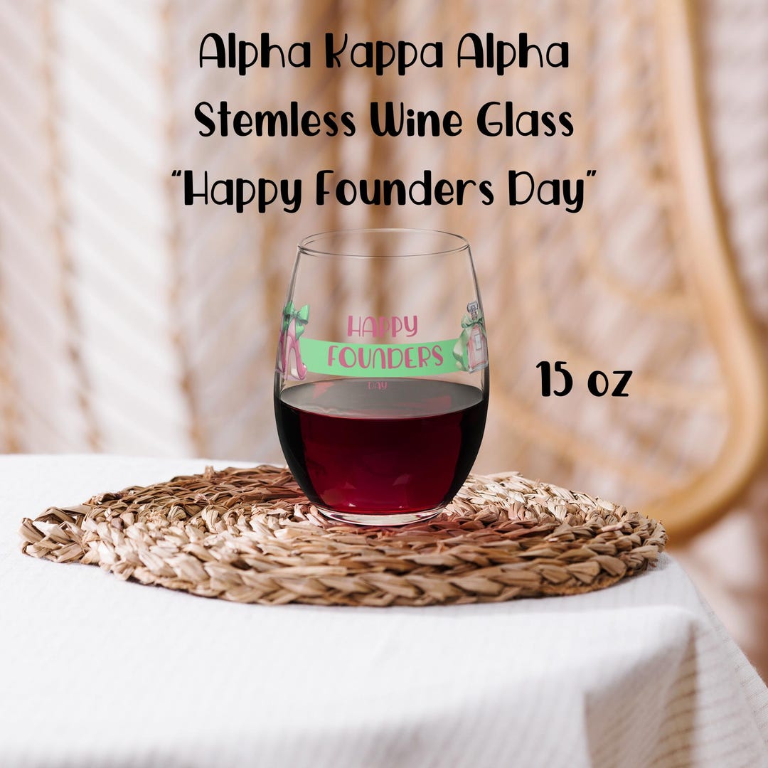 Alpha Kappa Alpha Wine Glass, Founders Day, Sorority Gift, Wine Lover ...
