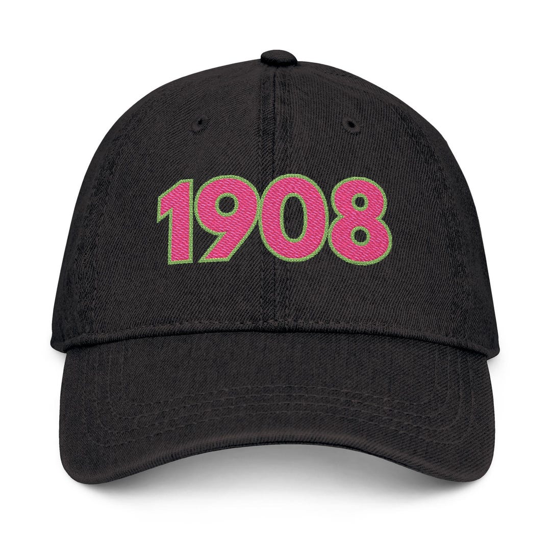 1908 & AKA Cap for Everyday Style, Trendy Embroidered Denim Hat ...