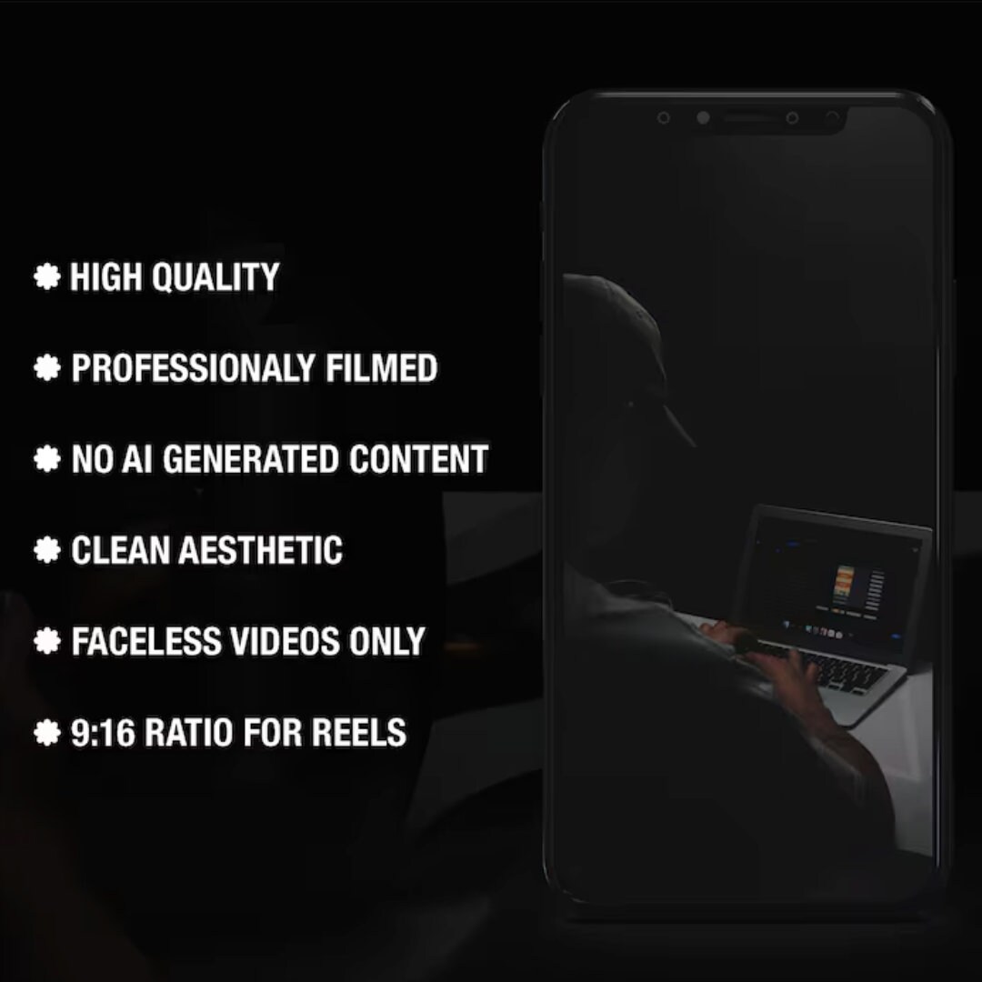 60 Men's Dark Aesthetic Faceless Video Bundle Reels & Tiktoks With Resell Rights MRR/PLR Social ...