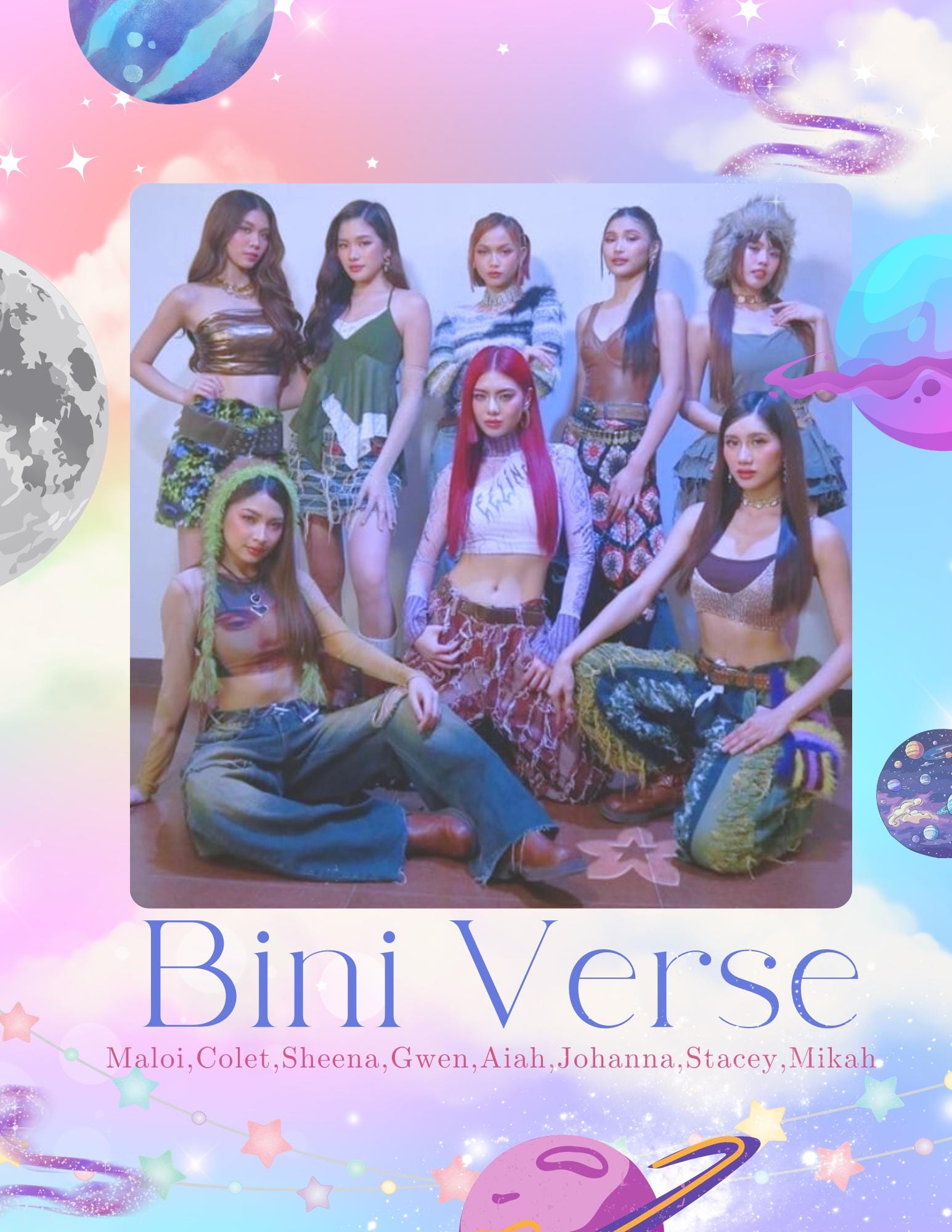 BINI Bundle Printable Notebook Cover Template and Stickers - Etsy