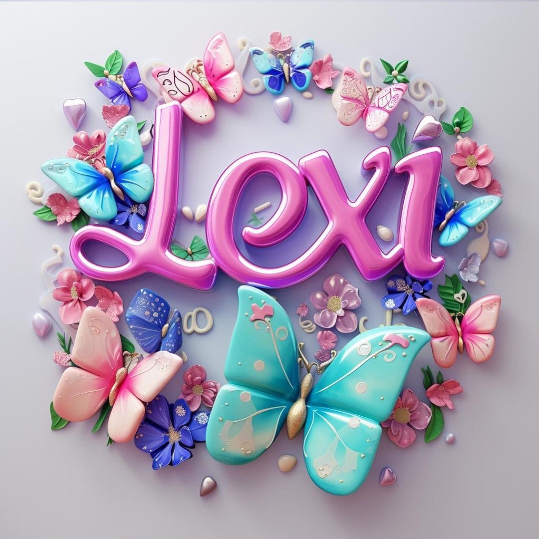 The lexi Logo is Written in 3D, Three-dimensional Shiny Letters - Etsy