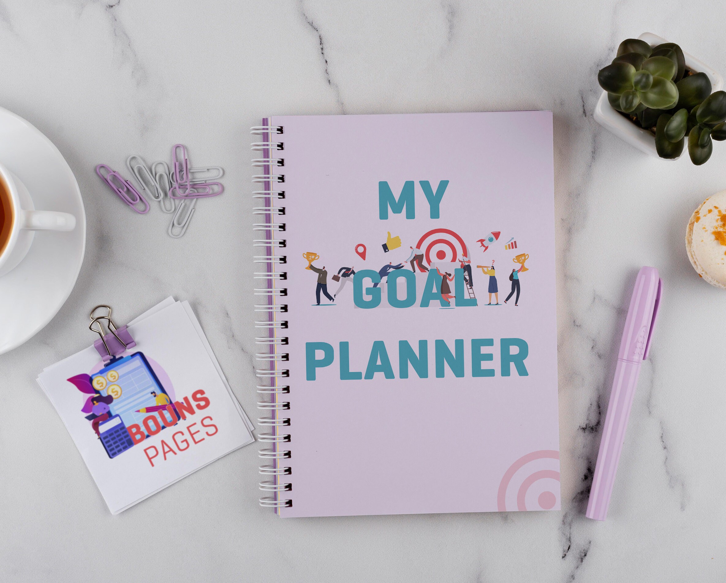 Goal Planner Bundle and Vision Board Printables, Goals Tracker, SMART ...