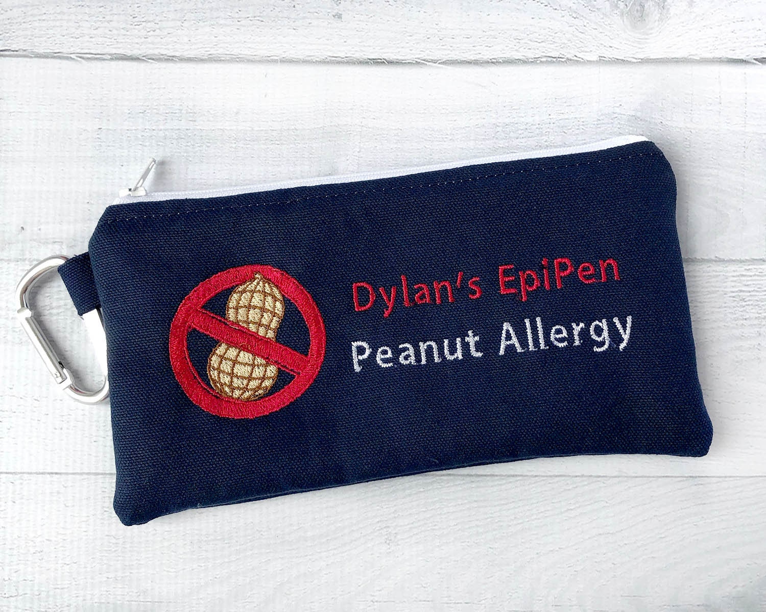 Peanut Allergy Pouch, Front Only Personalized Epipen Case, Epinephrine ...