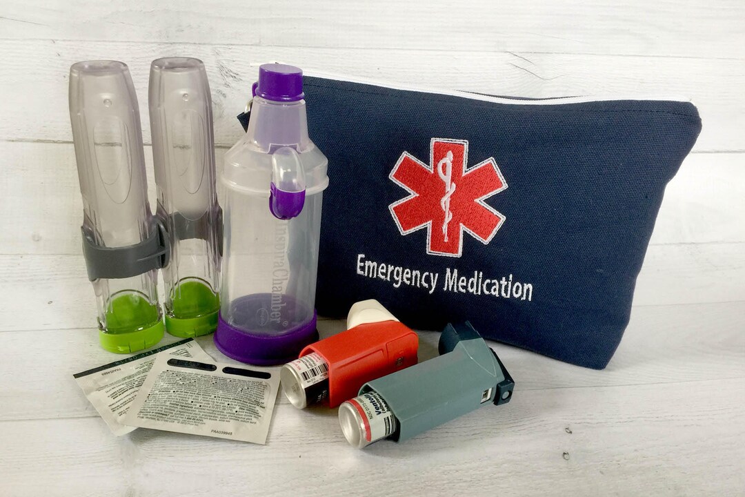 Large Medical Alert Pouch, Epipen Inhaler Case, Emergency Bag, Spacer ...