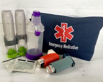 Large Medical Alert Pouch Epipen Inhaler Case Emergency Bag | Etsy