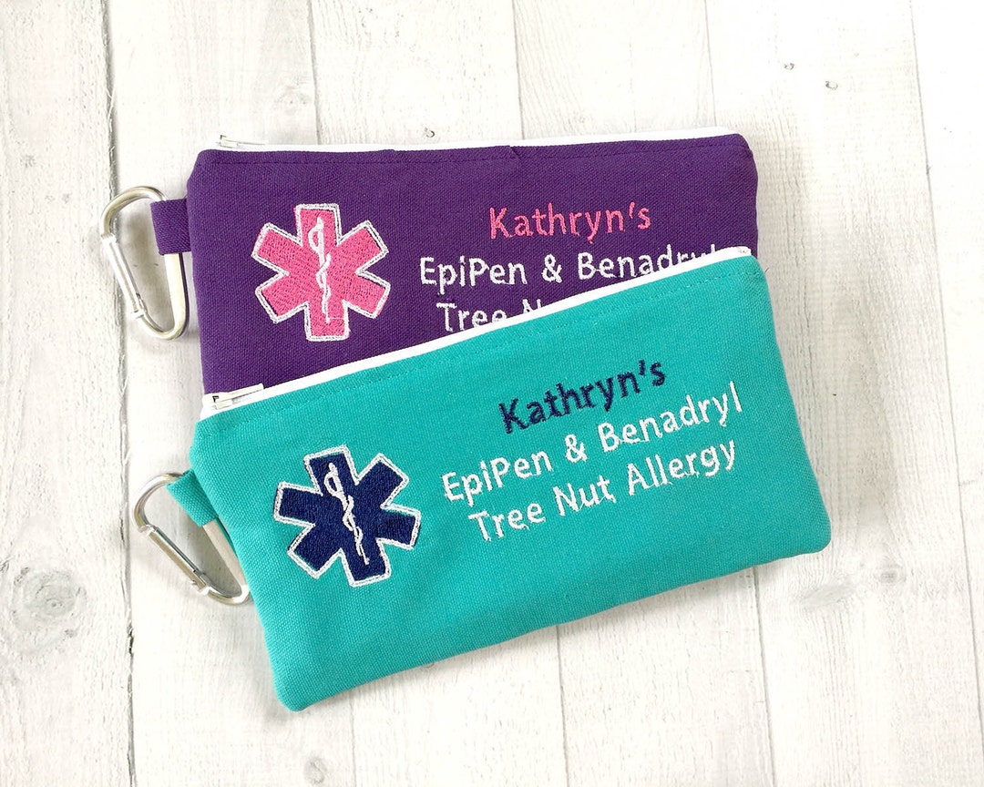 Medical Alert Pouch, Front Only, Personalized Epipen Case, Epinephrine ...