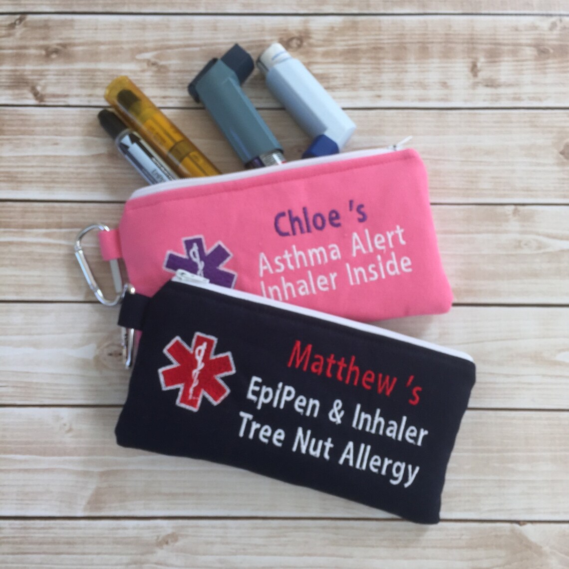 Medical Alert Pouch, Personalized Epipen Case, Front Only, Inhaler Case ...