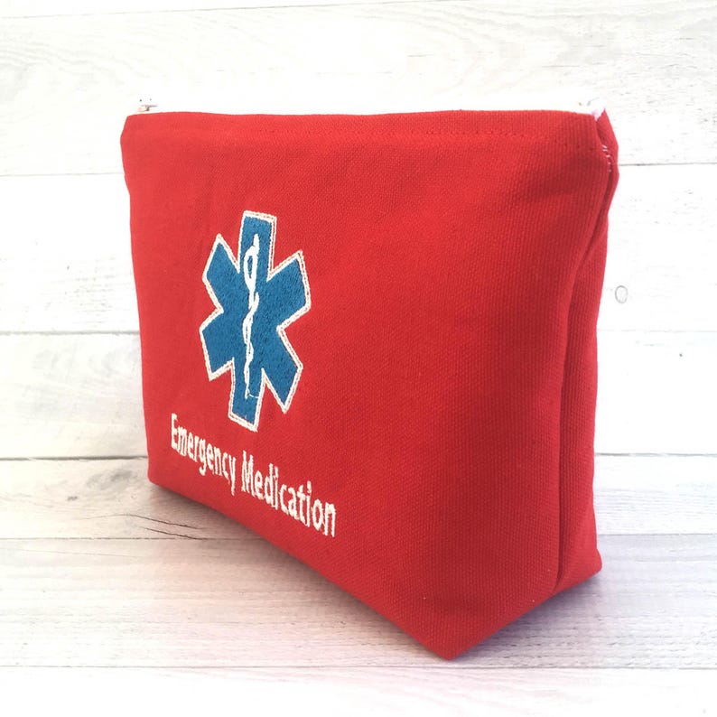 Large Medical Alert Pouch, Epipen Inhaler Case, Emergency Bag, Spacer ...