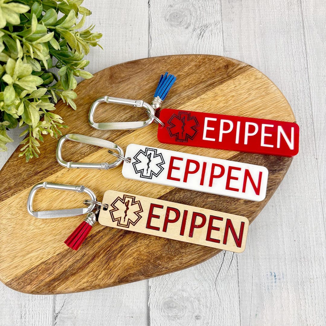 Two (2) Medical Alert, Emergency Medicine, Epipen Tag, Personalized ...