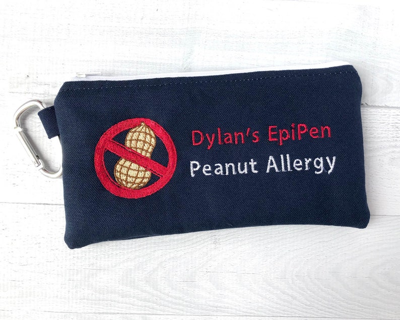 Peanut Allergy Pouch, Front Only Personalized Epipen Case, Epinephrine ...