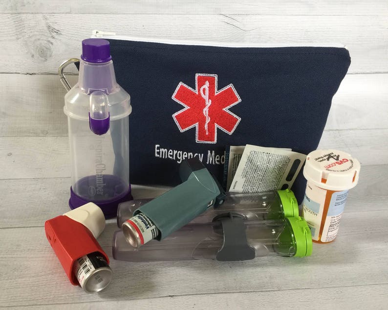 Large Medical Alert Pouch, Epipen Inhaler Case, Emergency Bag, Spacer ...