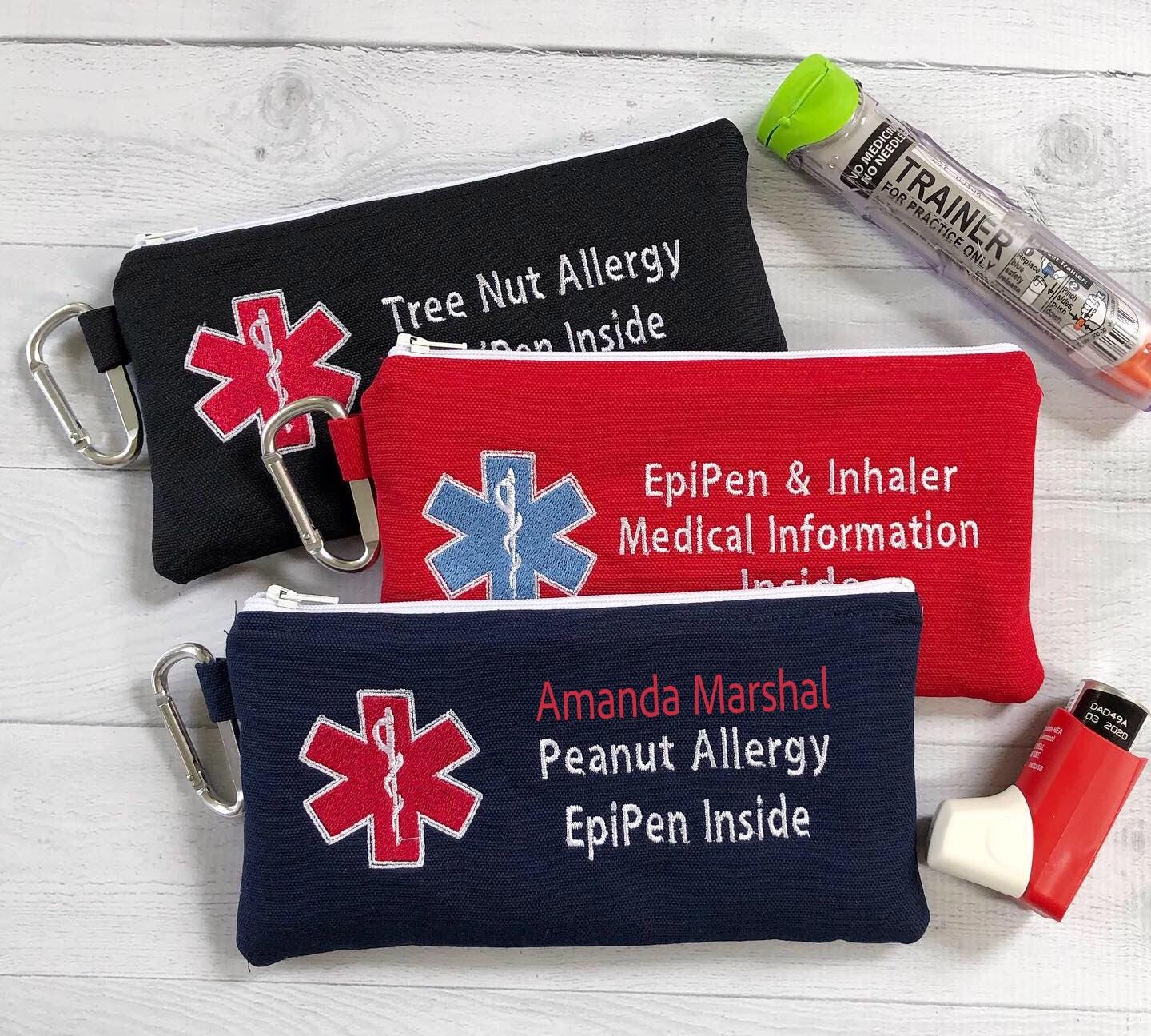 Medical Alert Pouch, Personalized Epipen Case, Front Only, Inhaler Case ...