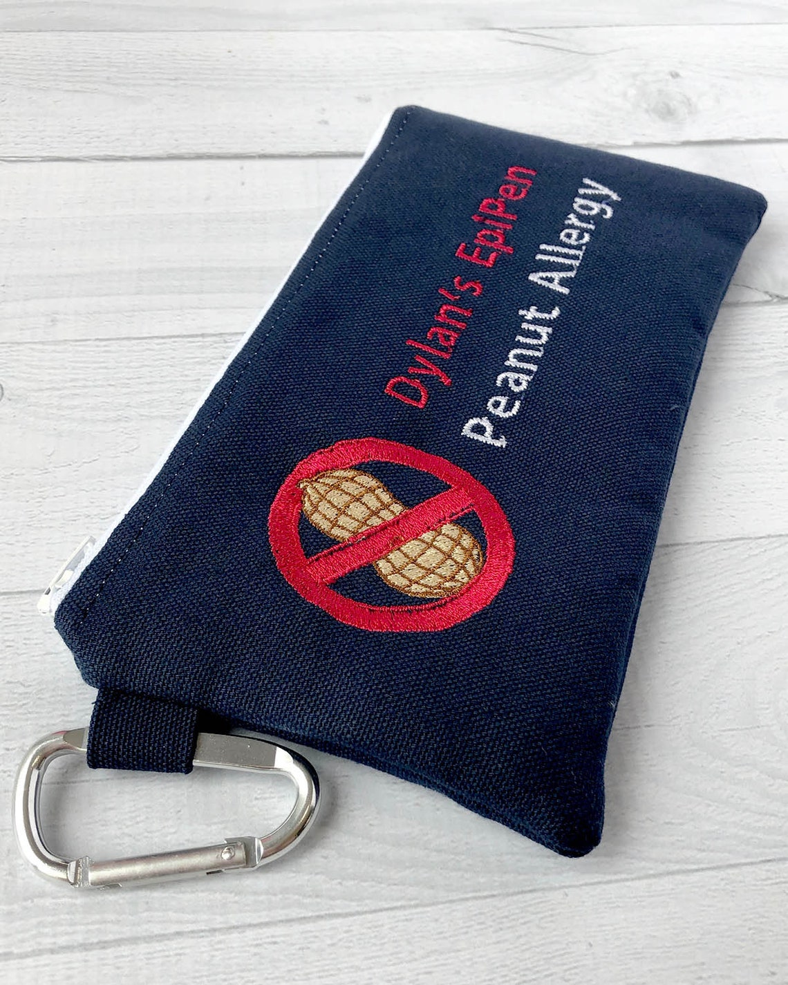 Peanut Allergy Pouch, Front Only Personalized Epipen Case, Epinephrine ...