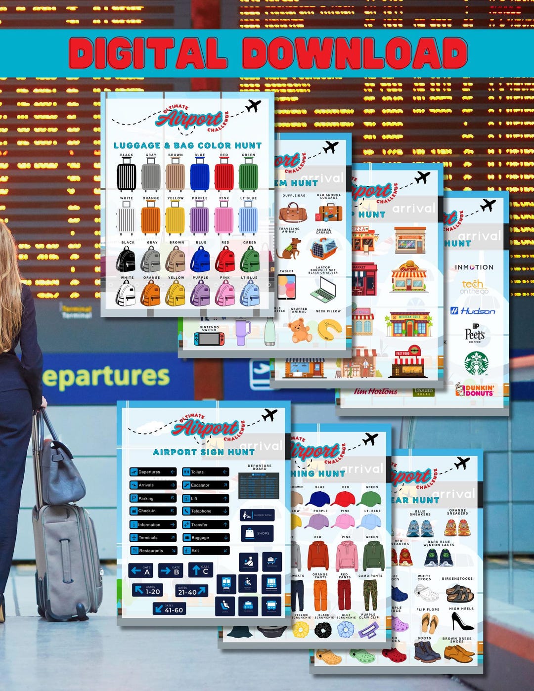 Ultimate Airport Challenge | Airport Scavenger Hunt Game | Travel ...