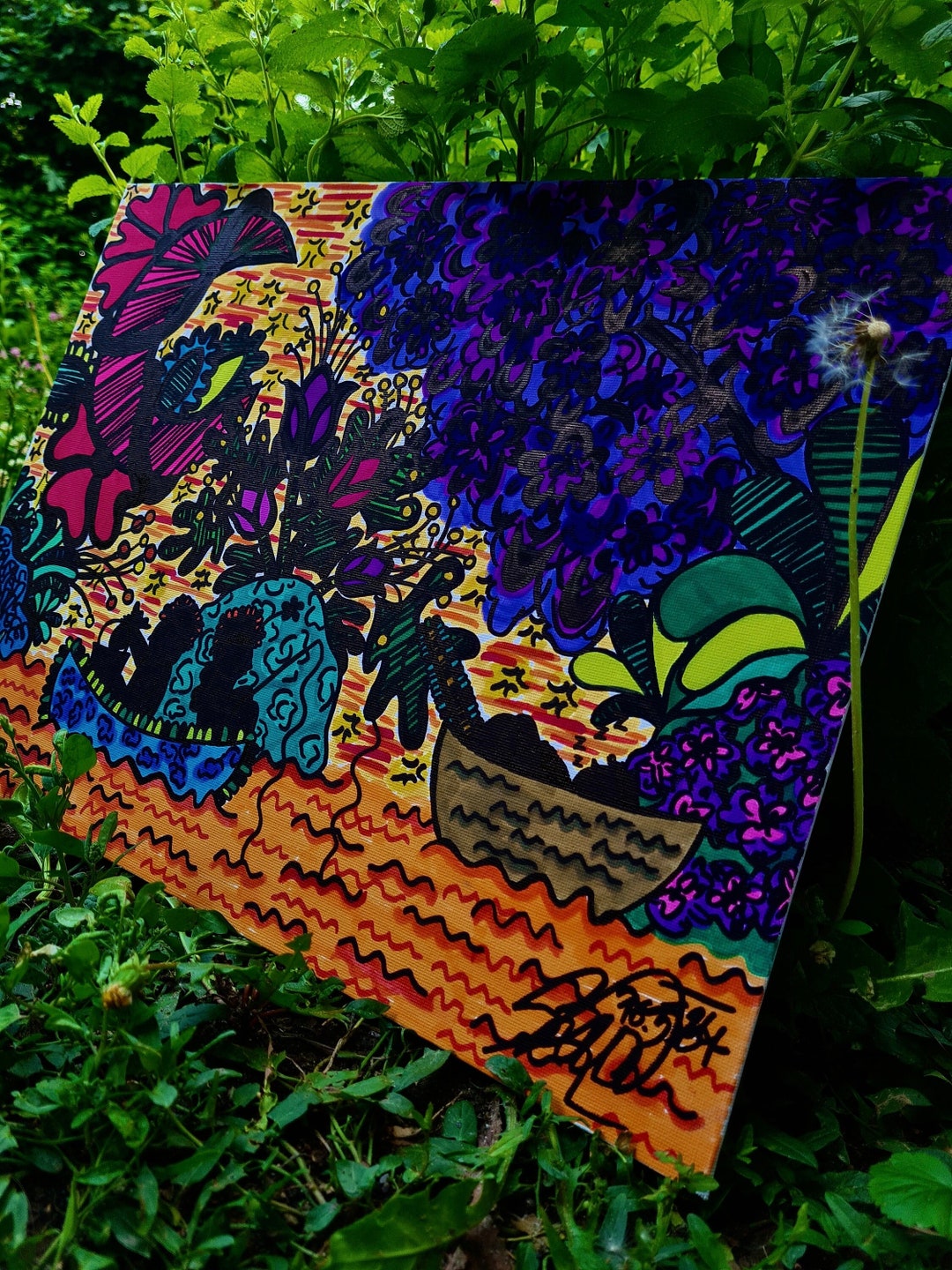 Title: „fisherman’s Dream“ - Doodle Art, Hand-drawn, Unique Piece ...