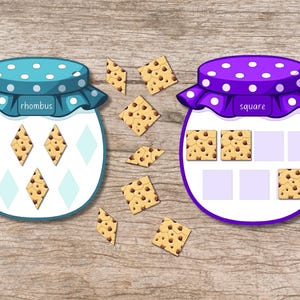 Shape Sorting Cookie Jar Activity, 10 Shape Jars Printable, Preschool ...