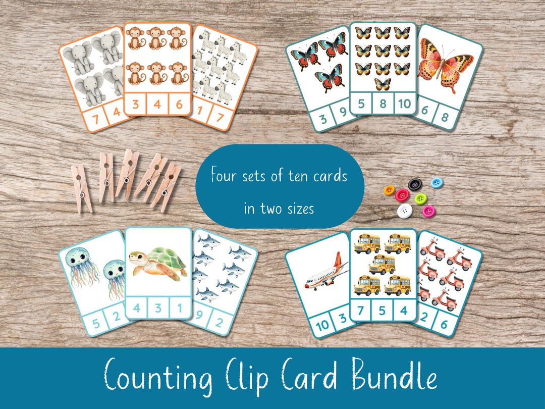 Count and Clip Card Bundle, Preschool Printable, Preschool Math ...