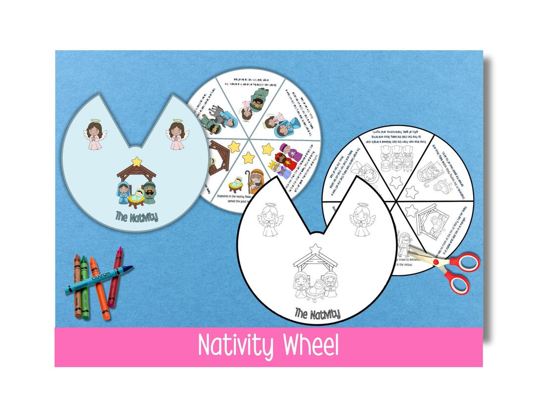 Nativity Story Wheel Craft, Christmas Printable Activity (A4 & US ...