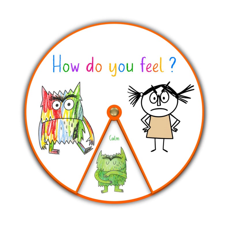 Color Monster Emotions Activity Set: Feelings Cards & Wheel (PDF ...